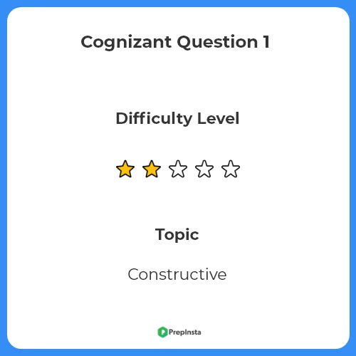 Cognizant Coding Question- 1 » PREP INSTA