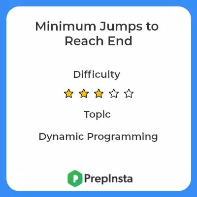 Minimum Jumps to Reach End | C++ Implementation | PrepInsta