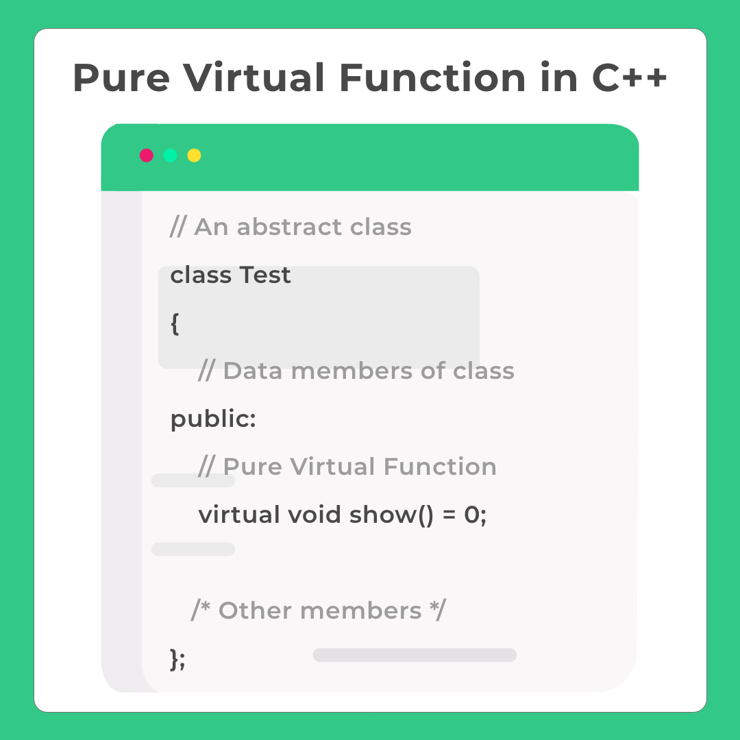 Pure Virtual Function in C++ | PrepInsta